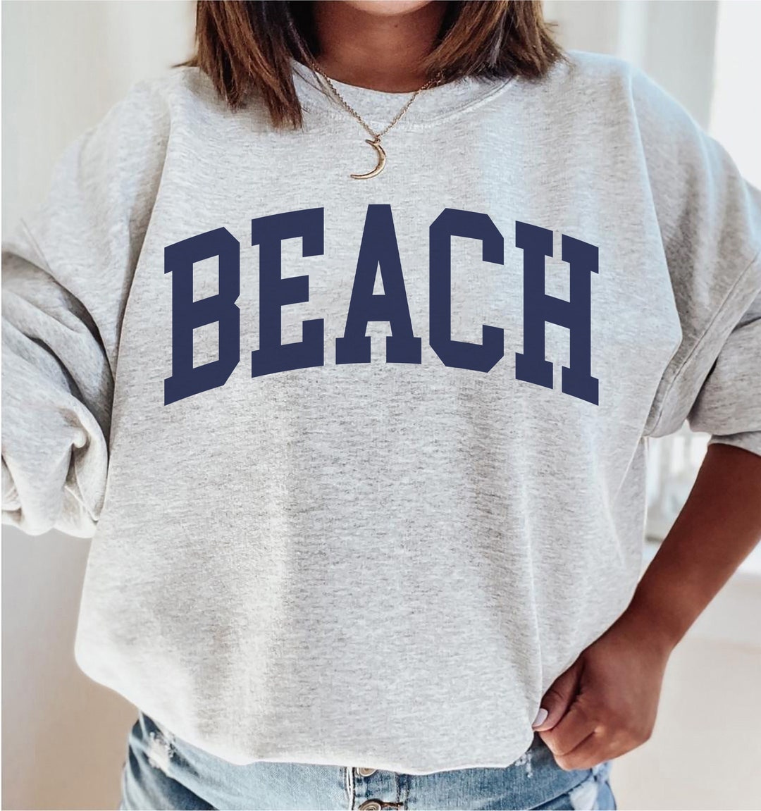 Beach Sweatshirt, Summer Sweater, Beach Crewneck, Beach Pullover, East ...