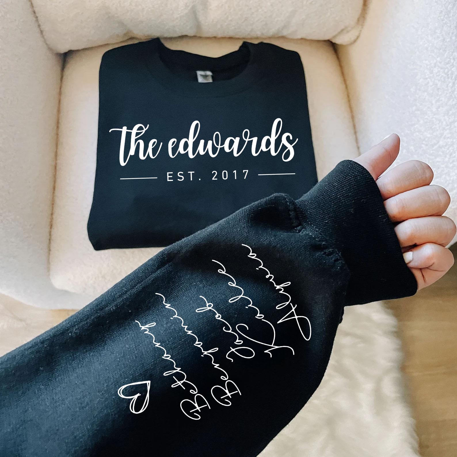Personalized Family Name Crewneck Sweatshirt, Custom Family Sweatshirt ...