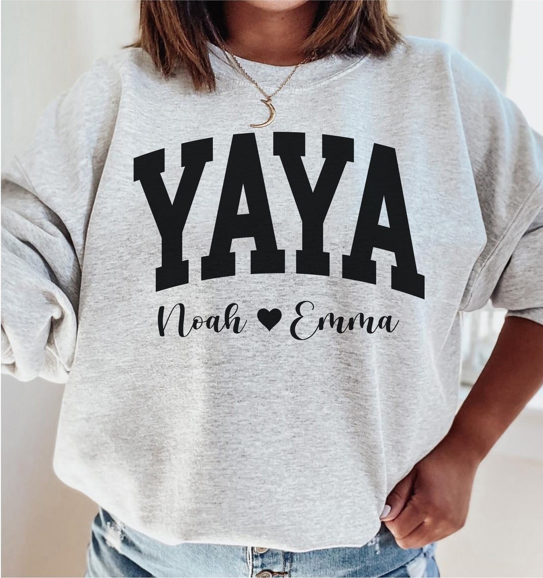 Custom Yaya Sweatshirt With Kids Names, Personalized Yaya Sweater, Gift ...