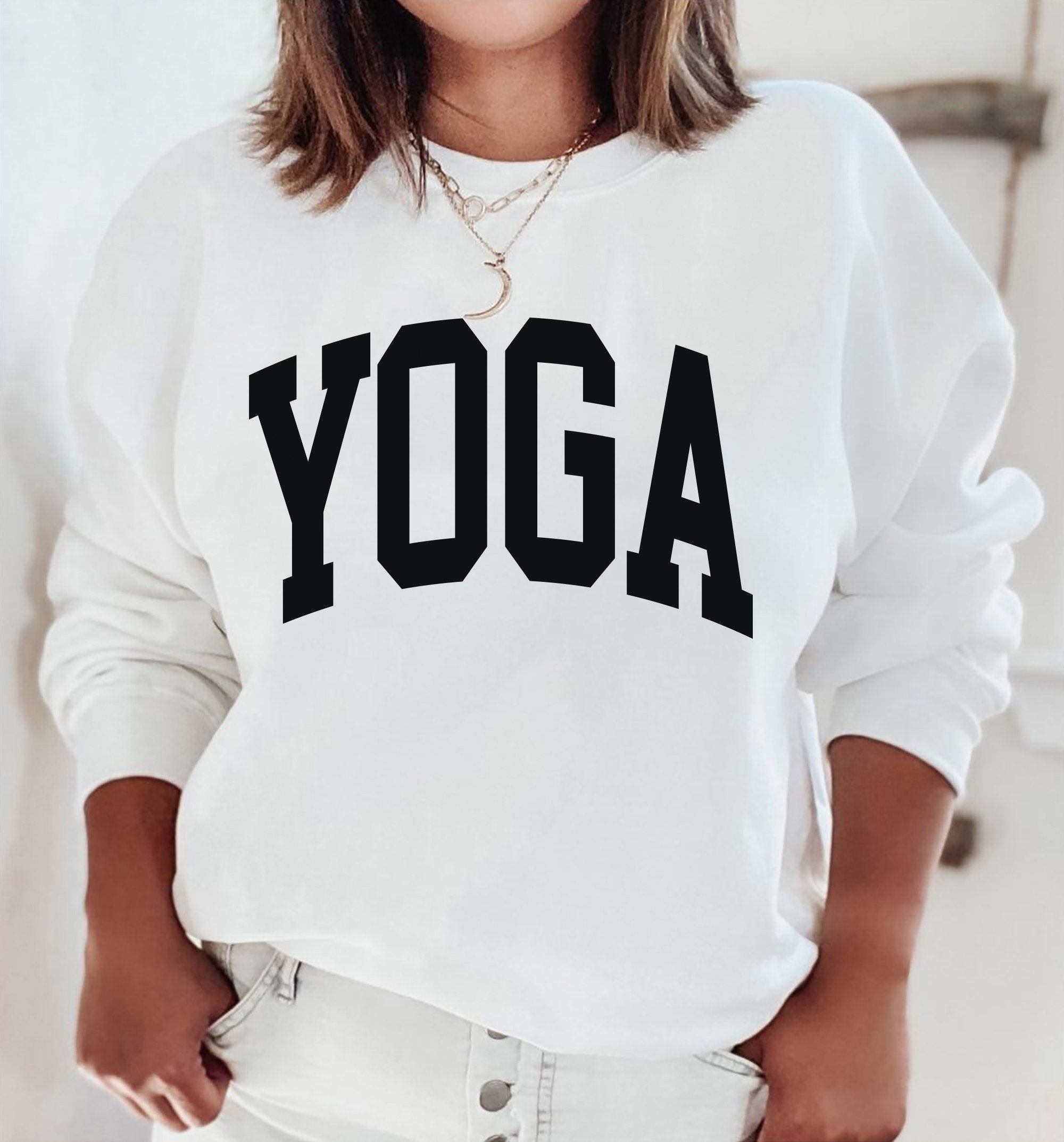 YOGA Sweatshirt, Minimalist Sweatshirt, Tonal Sweatshirt, Namaste Shirt ...