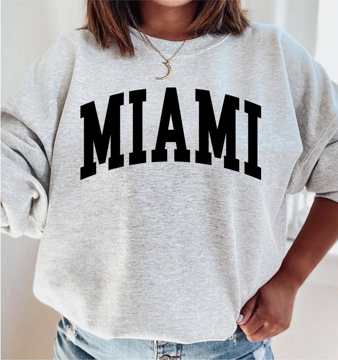 Retro Miami Sweatshirt: Florida Vacation Crewneck Pullover - Etsy