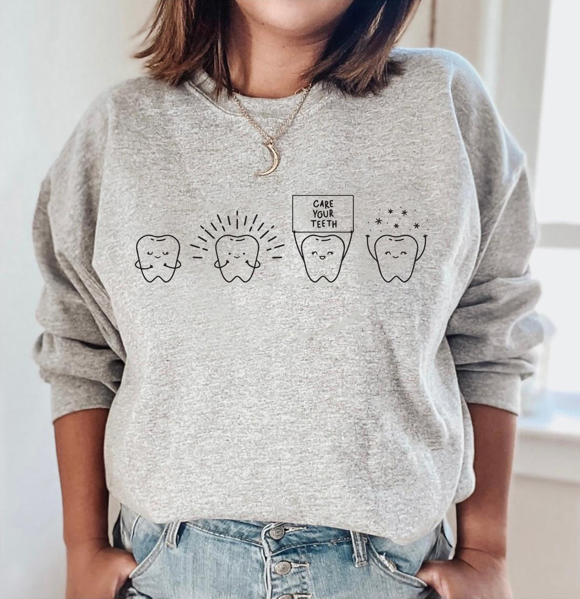 Dental Sweatshirt, Teeth Graphic, Dentist Gift - Etsy