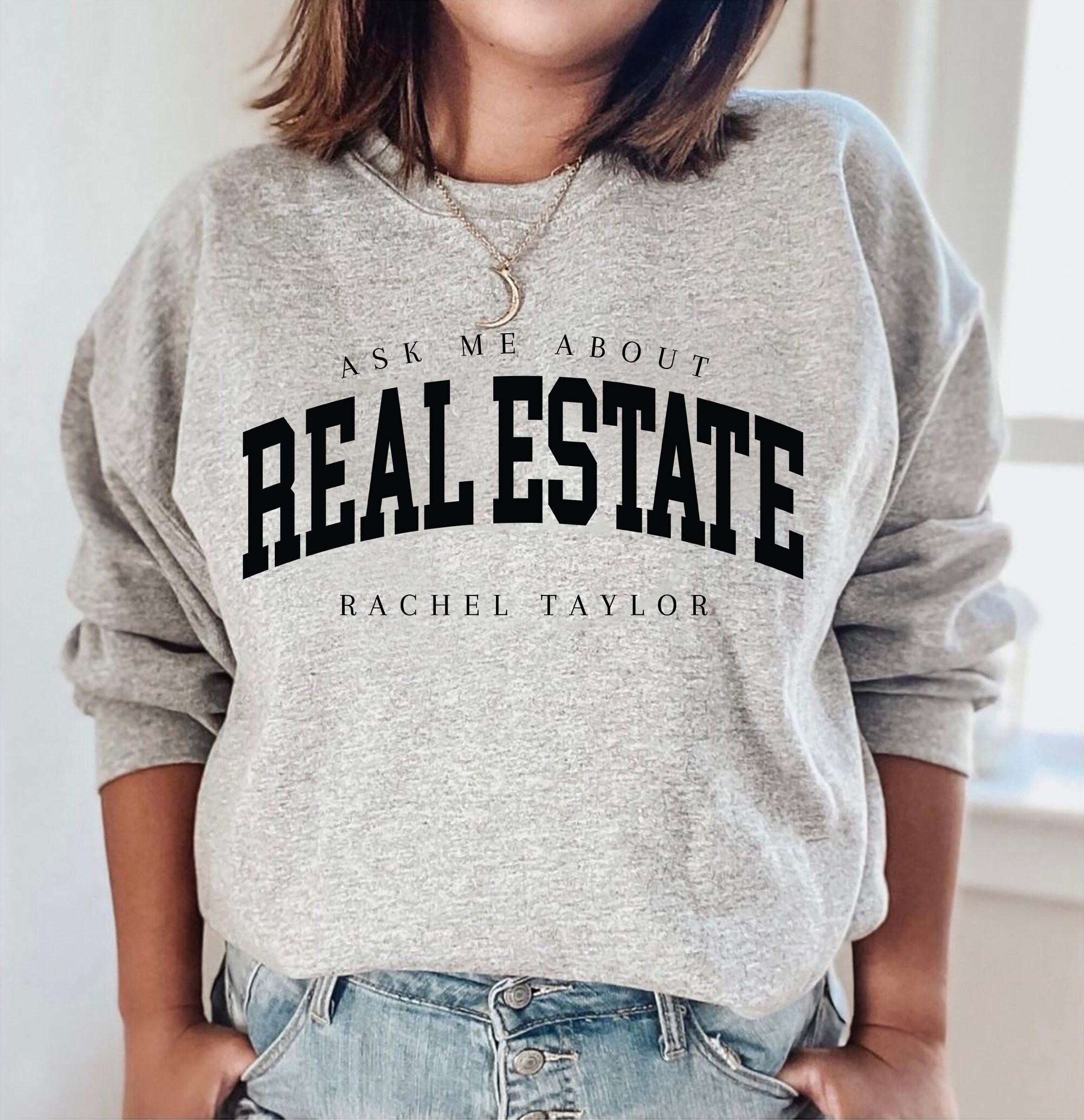 Personalized Real Estate Agent Sweatshirt, Realtor Sweatshirt, Real ...