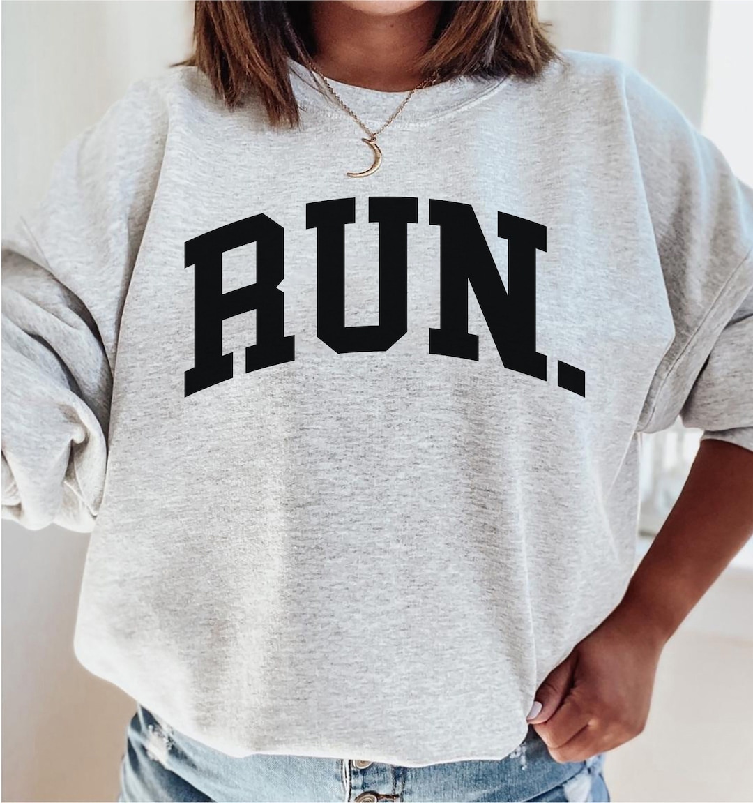 RUN Sweatshirt, Minimalist Running Sweatshirt, Running Crewneck ...