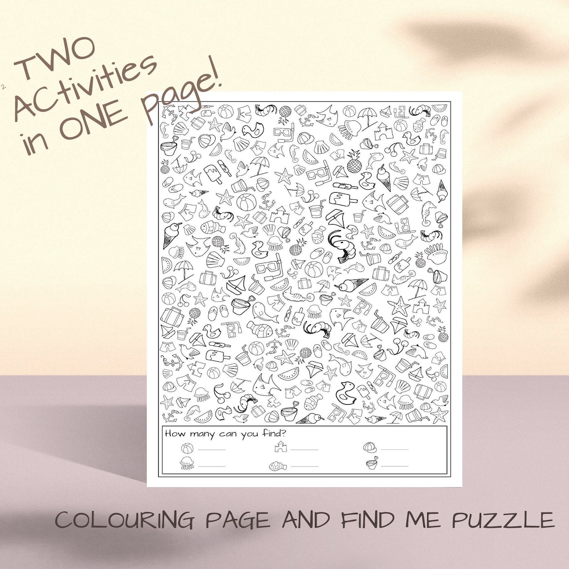 I Spy Summer Edition, Summer Colouring Page, Holiday Activities for ...