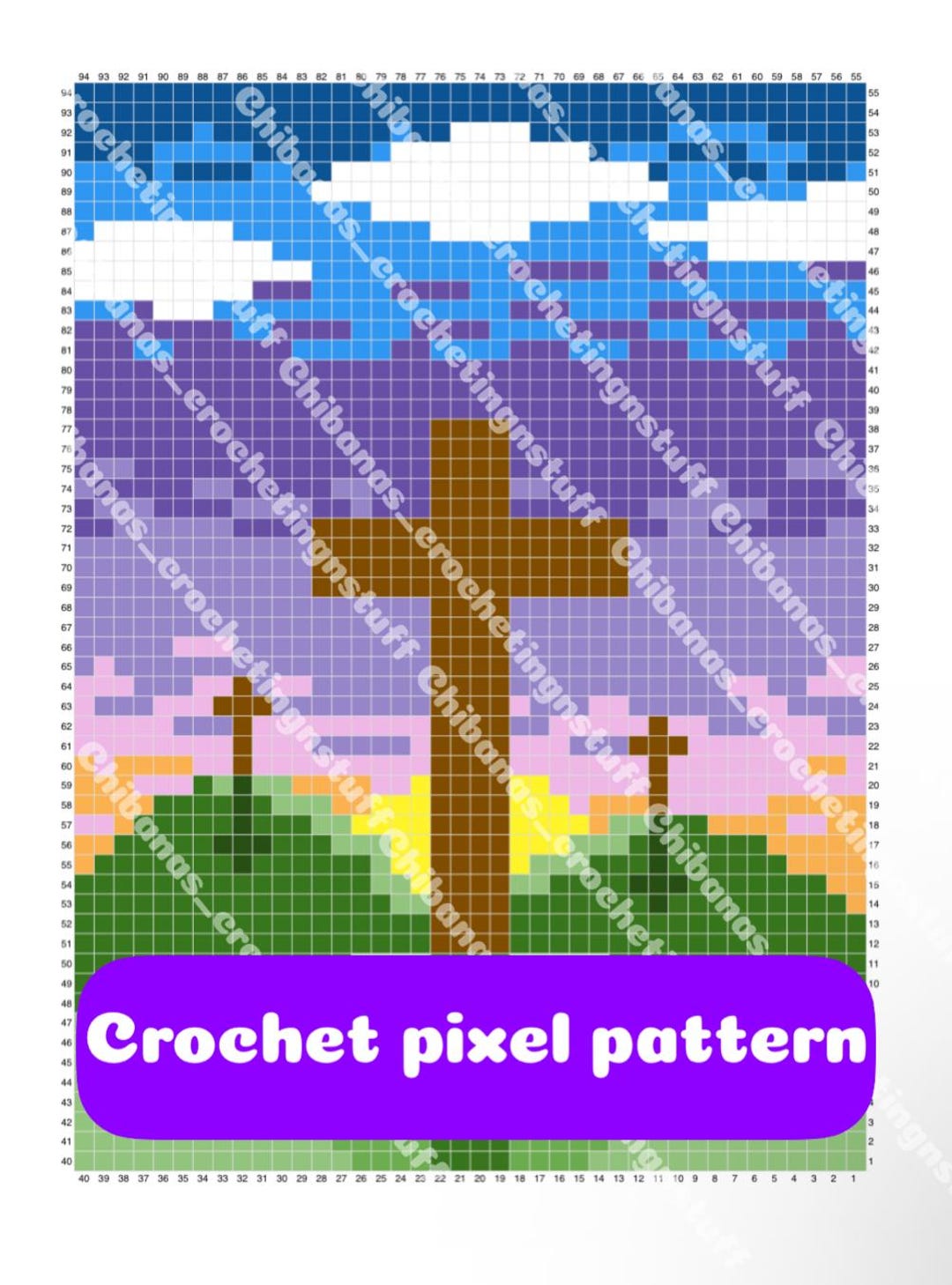Crochet Cross Pixel Pattern - Etsy