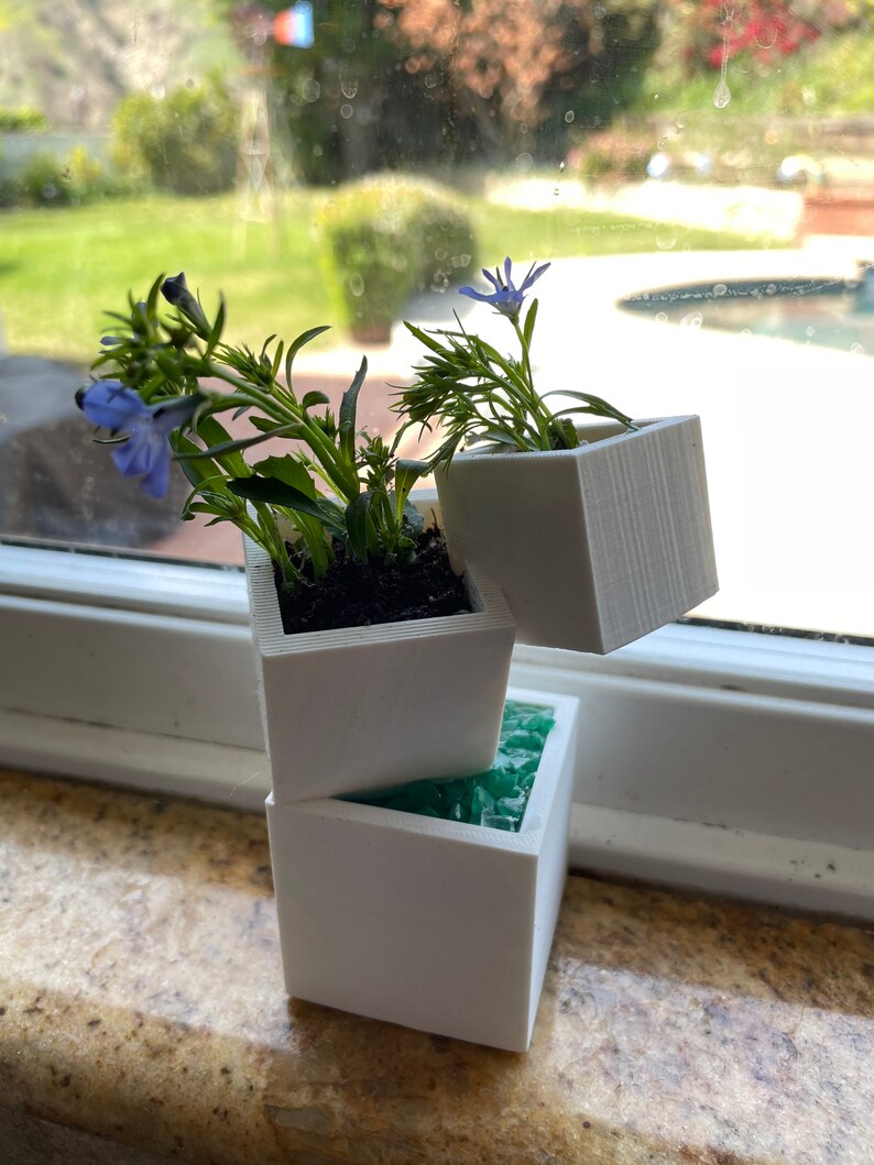 Double Cube Stacked Planter - Etsy