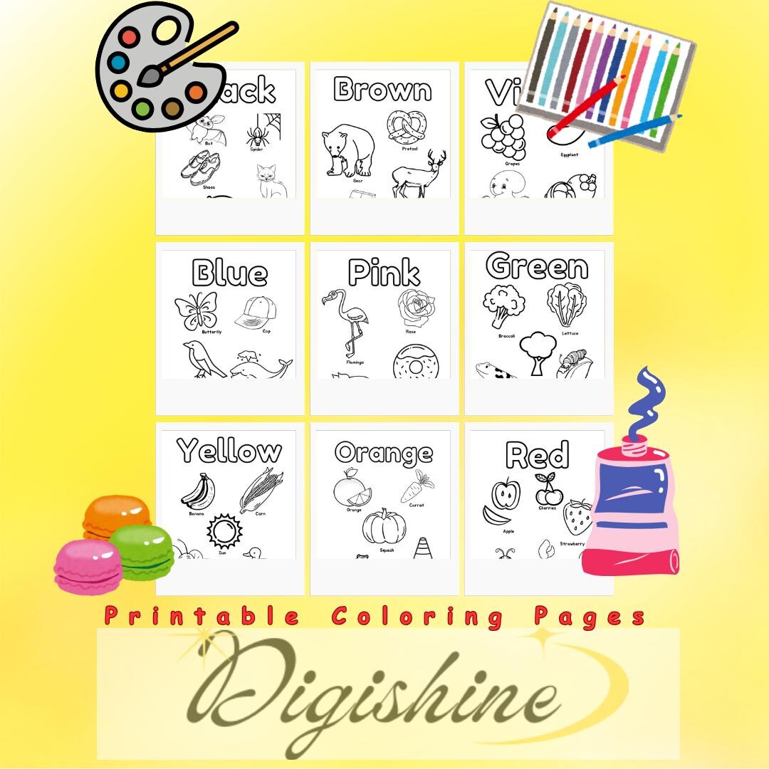Learn Colors Painting Sheets for Kids | Printable Coloring Pages ...