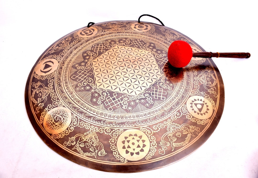 20 Inch Gong-flower of Life Etching Gong-tibetan Handmade Gong-sound ...