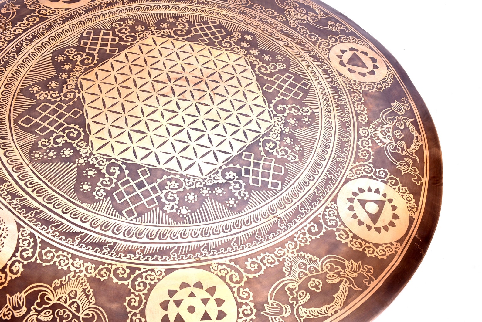 20 Inch Gong-flower of Life Etching Gong-tibetan Handmade Gong-sound ...