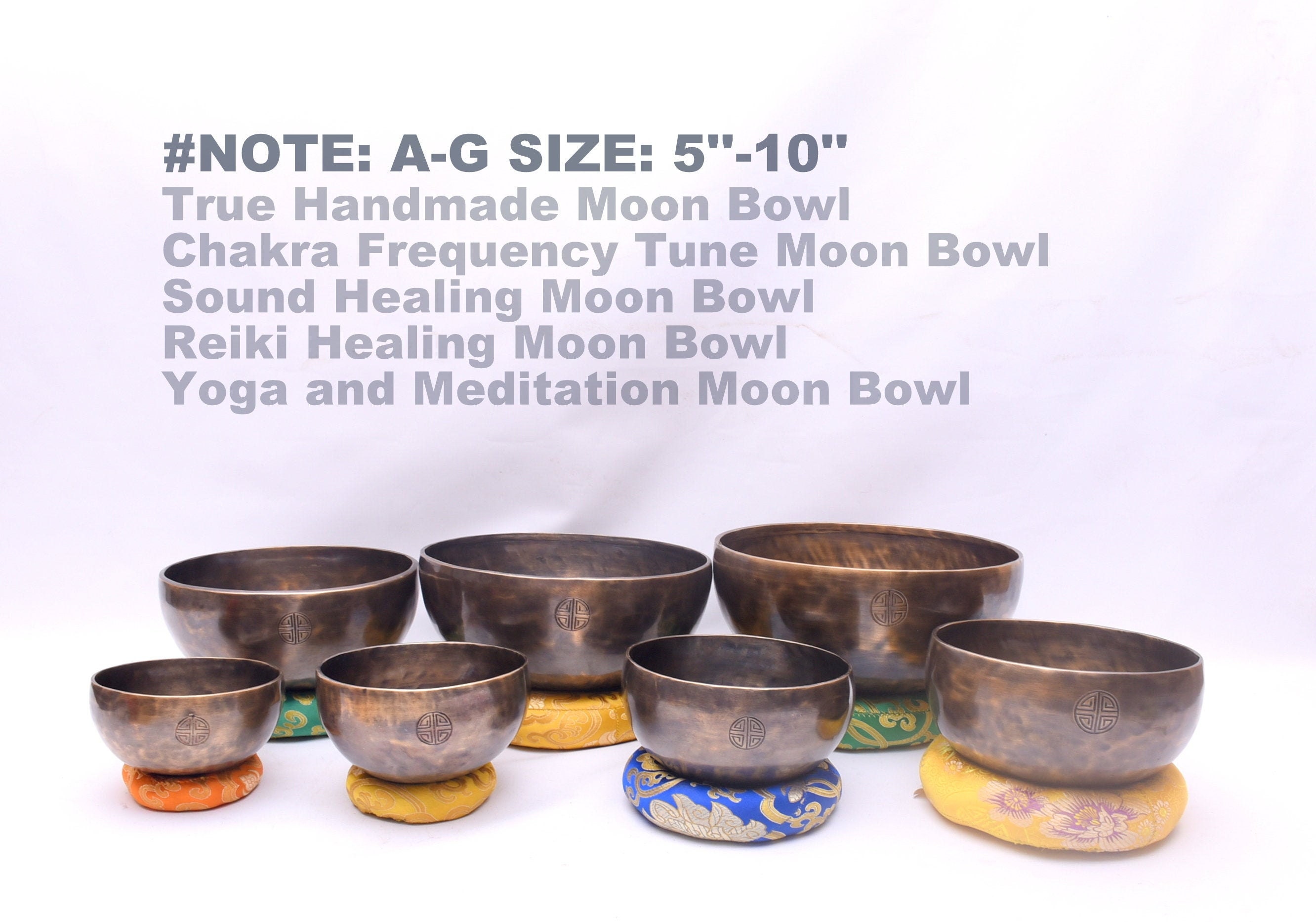 5-10 Moon Bowl Set-handmade Singing Bowl Set-full Moon - Etsy