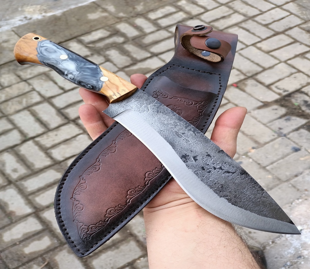 Hand Forged Knife - Hunting Gifts - Forged Hunting Knife - Kukri Knife ...