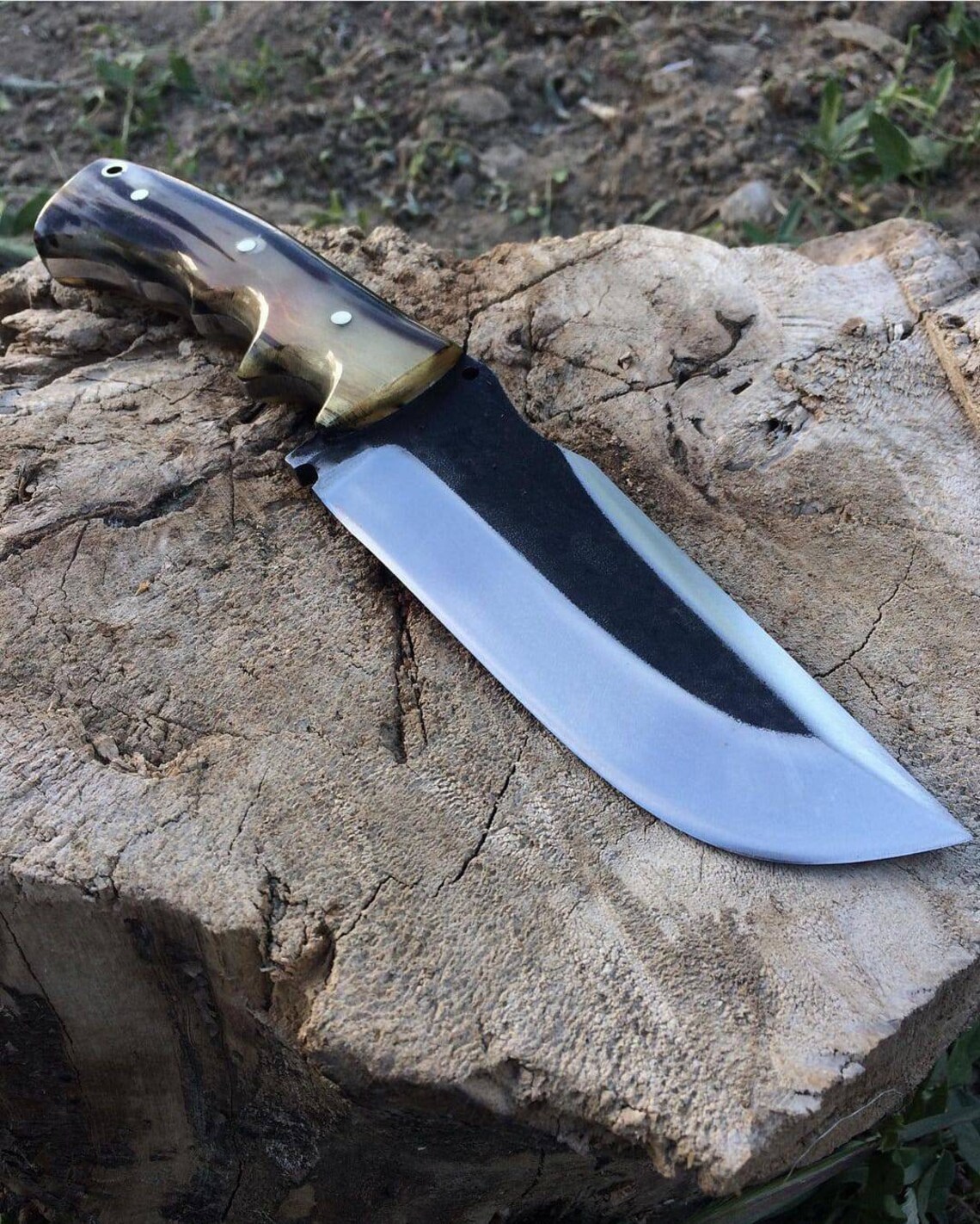 Handmade Bone Handle Hunting Knife With Sheath-bowie | Etsy