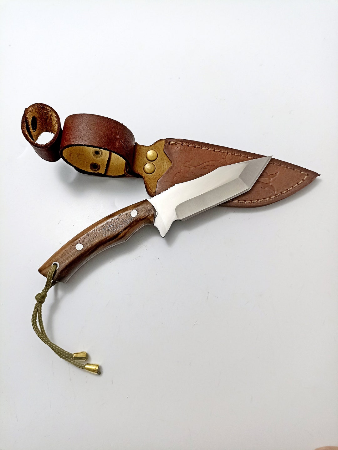 Handmade Bushcraft Knife With Leather Sheath Custom Gift for Boyfriend ...