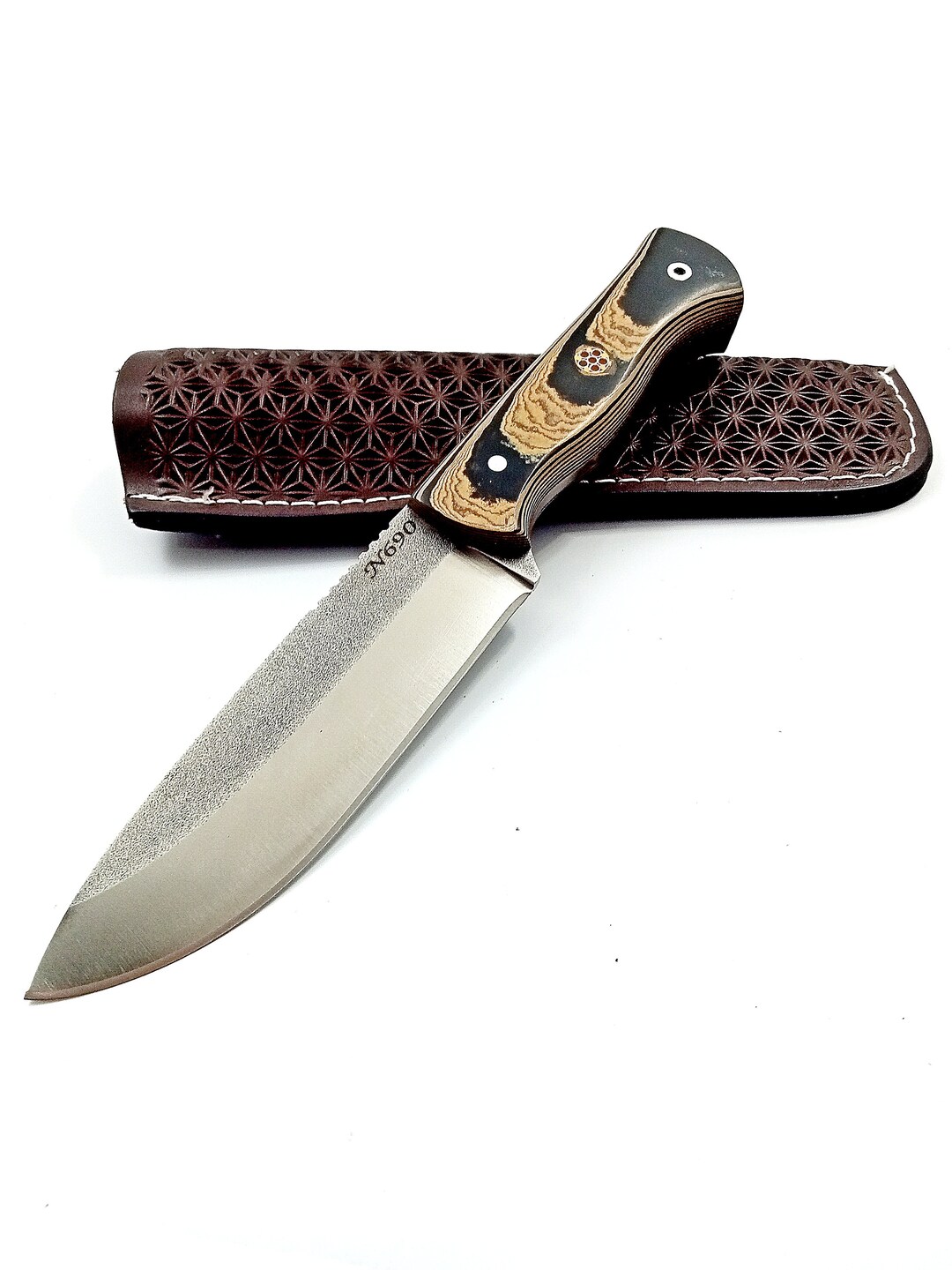 Tactical Fixed Blade Bushcraft Knife N690 Steel Hunting Knife Custom ...