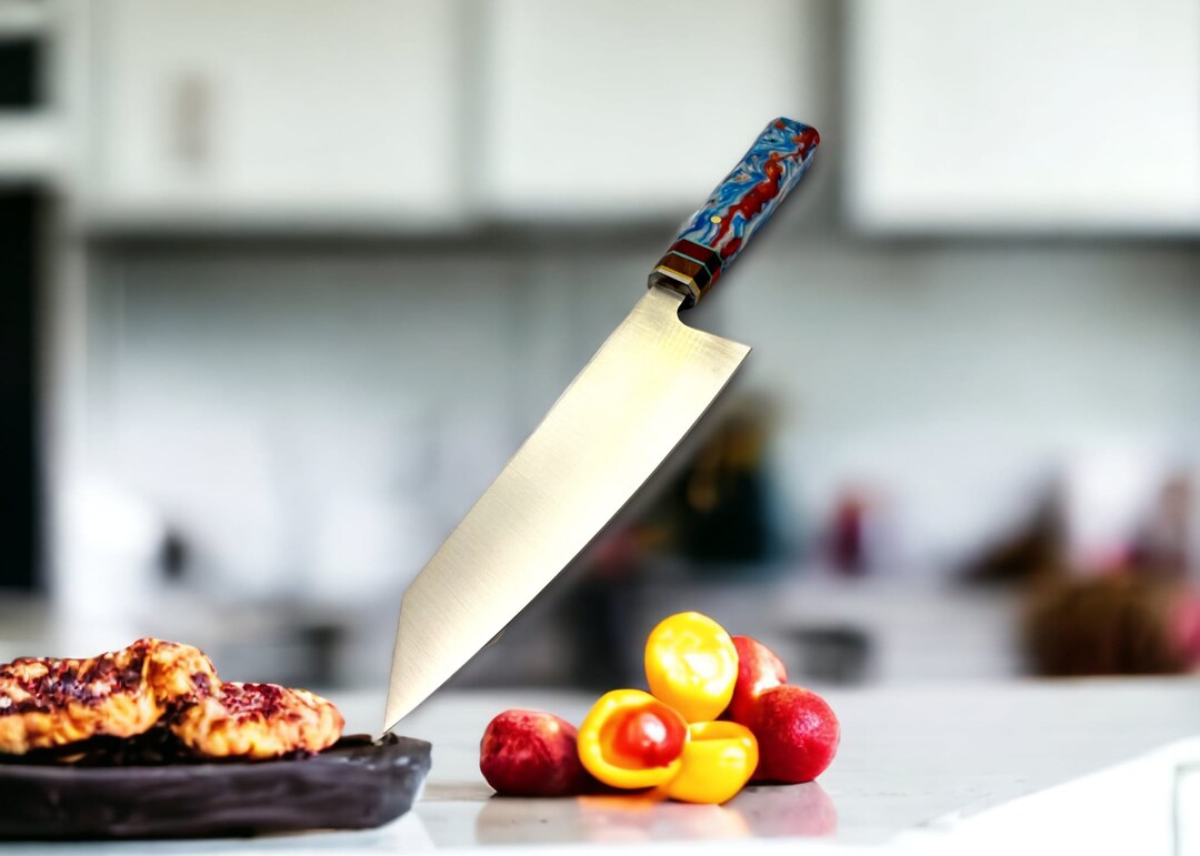 Epoxy Handle Stainless Steel Santoku Knife Handmade Chef Knives ...