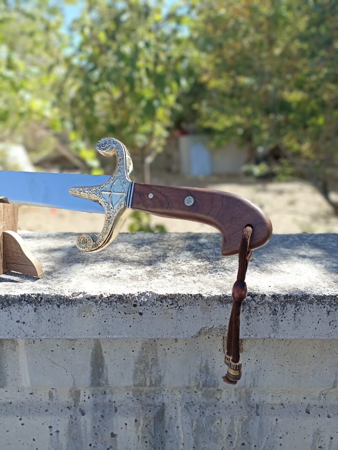 Handmade Seljuk Sword: Sultan Meliksah Style, Walnut Handle, Display ...