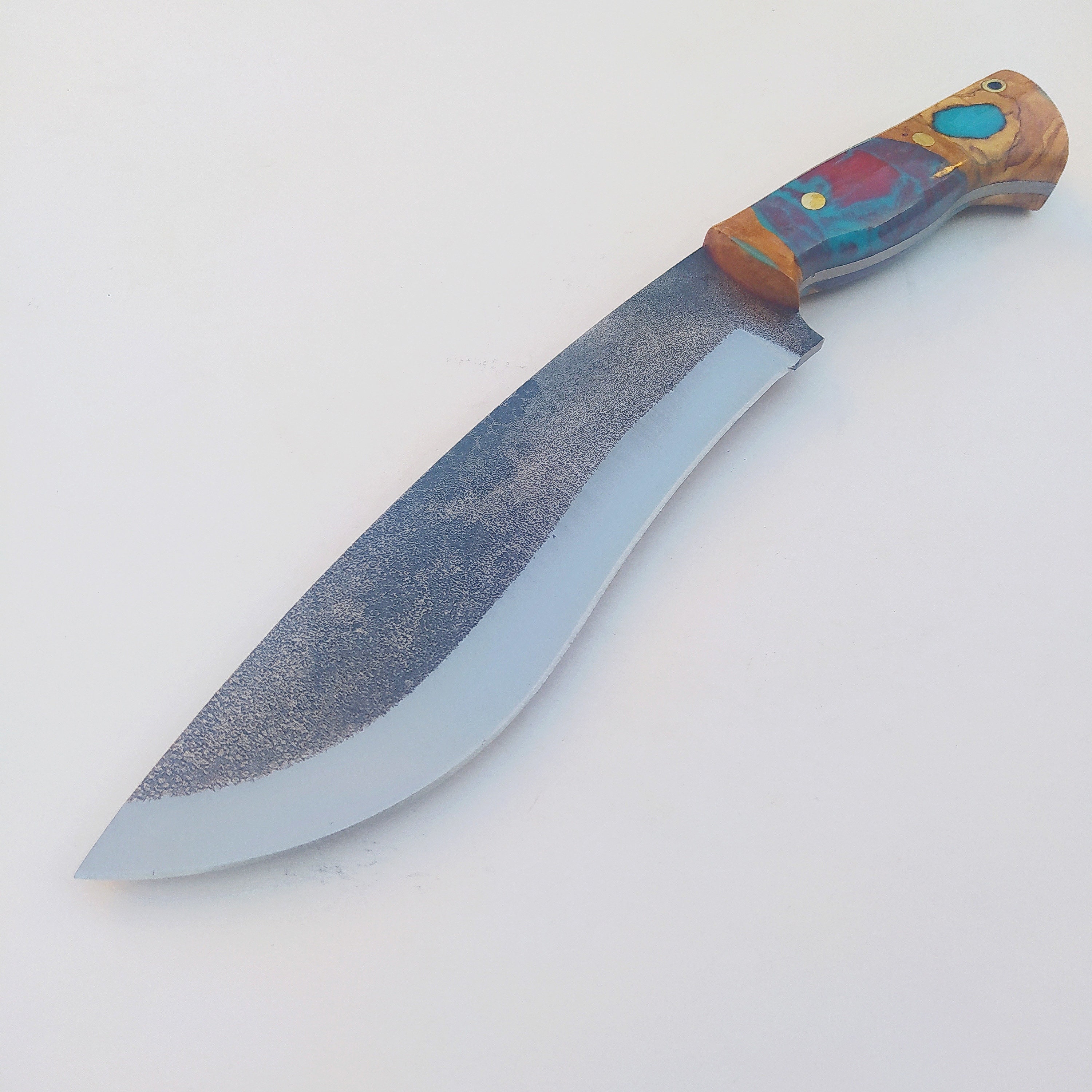 Epoxy Handle Hunting Knife With Sheath Bushcraft Knife - Etsy
