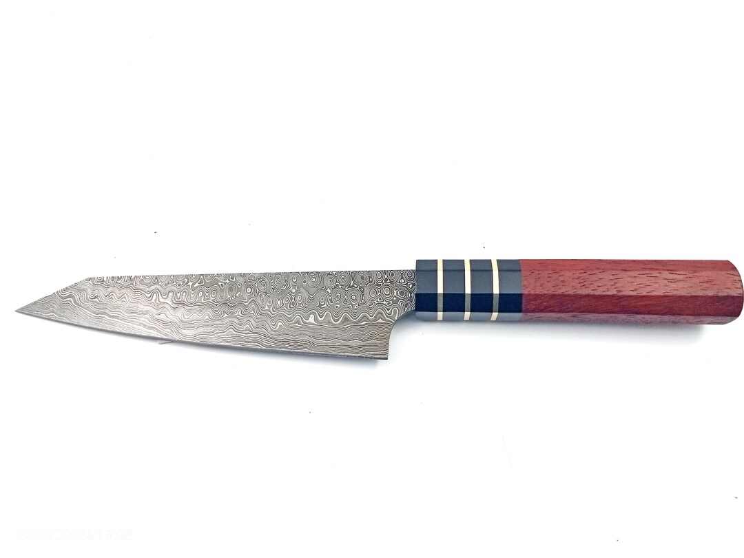 Handmade Custom Damascus Chef Knife, Japanese Santoku Knive, Knife ...
