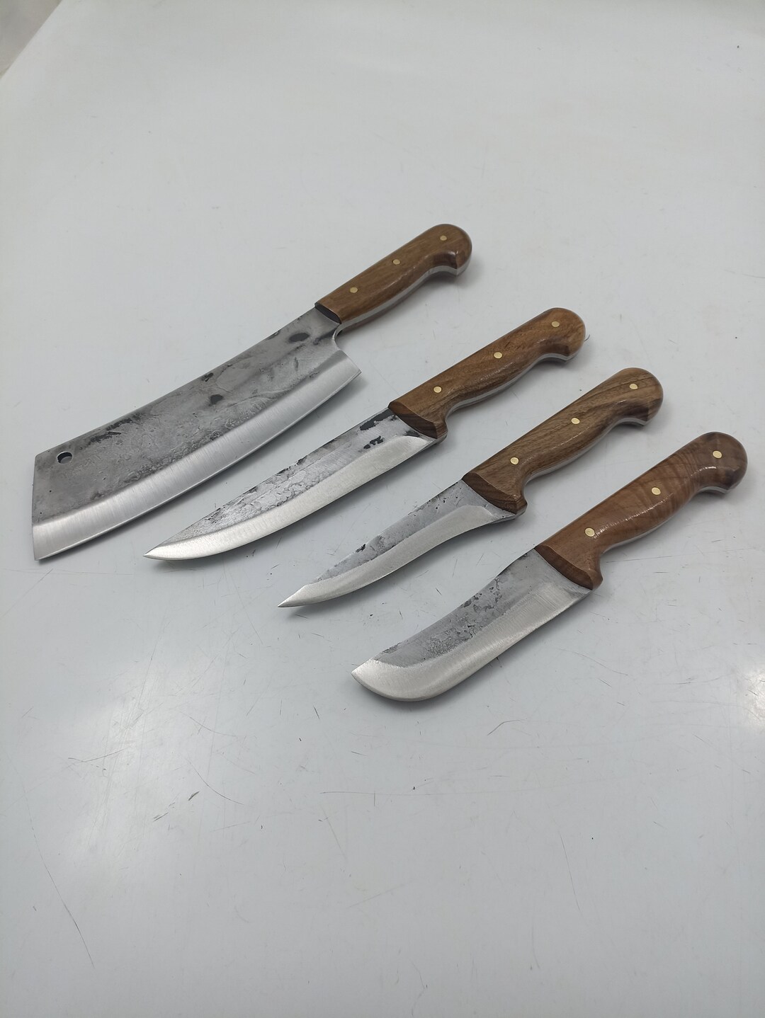 5160 Forged Steel 4 Pcs Butcher Knife Set , Cleaver , Steak Knife, Meat ...