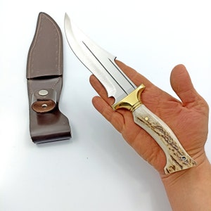 Deer Horn Handle Hunting Knife Handmade Stag Horn Knives Personalized ...
