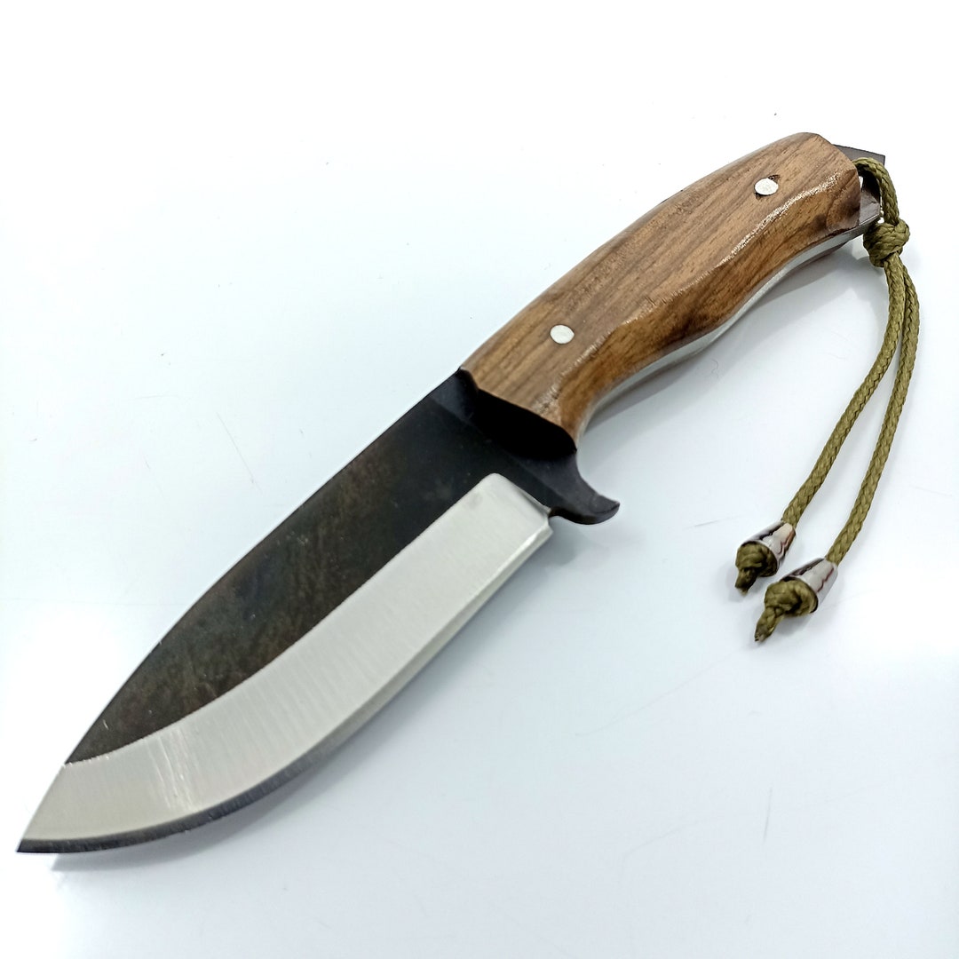 Handmade Wooden Handle Hunting Knife Full Tang Blade Knife and Sheath ...