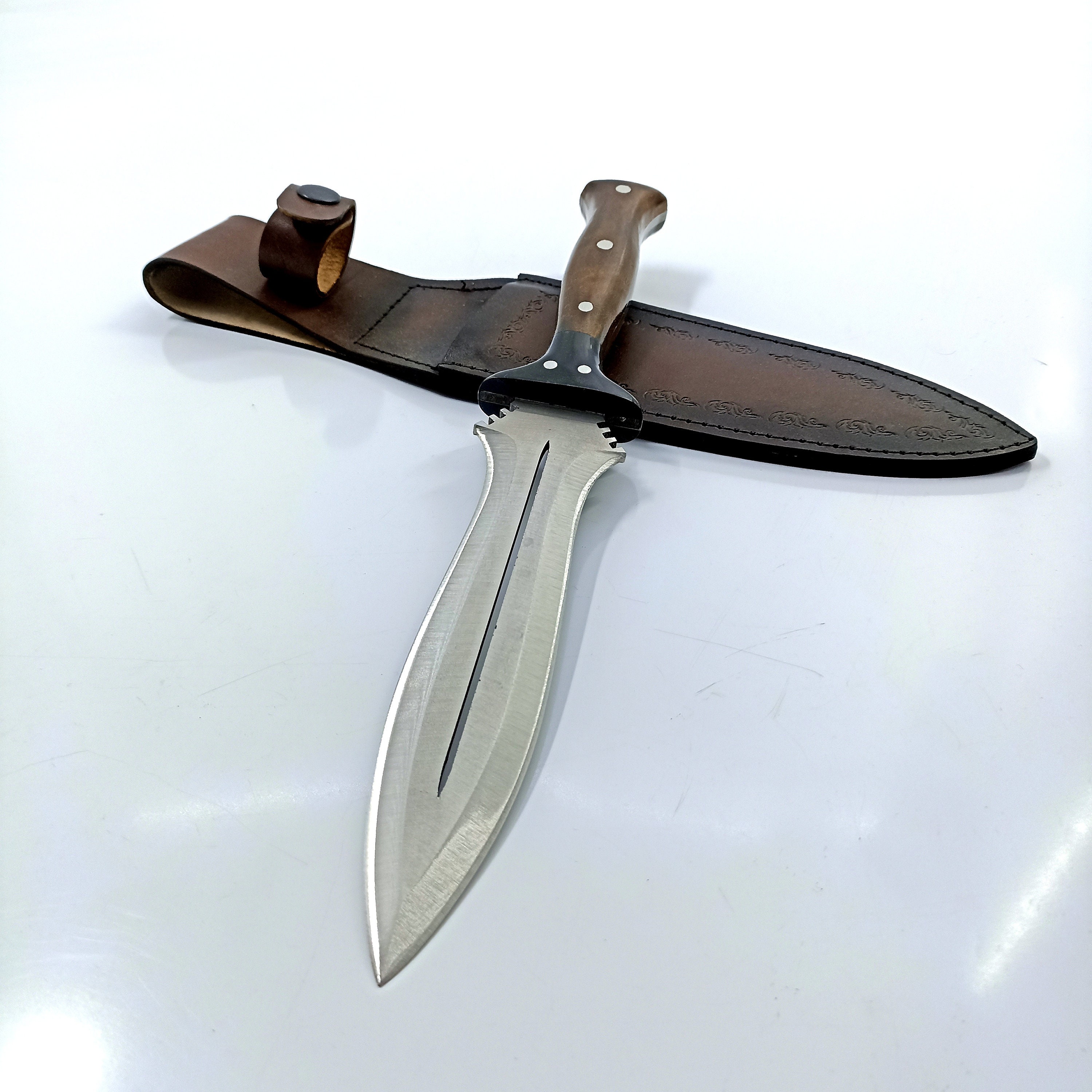 Handmade Full Tang Blade Dagger Knife With Leather - Etsy