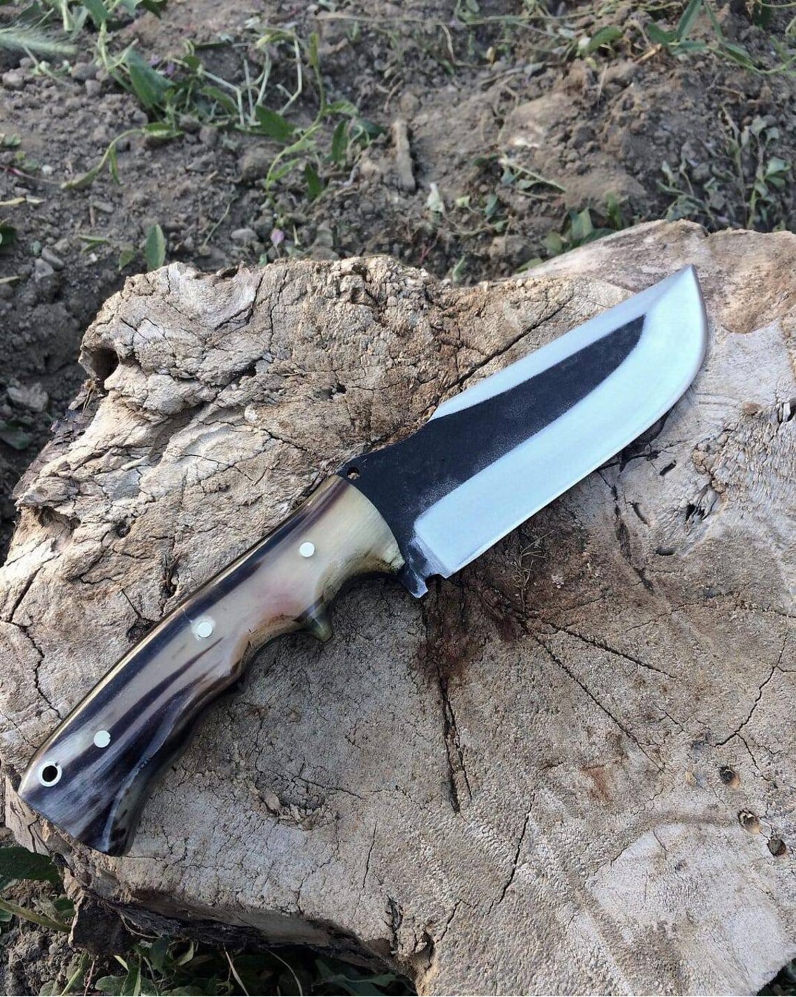Handmade Bone Handle Hunting Knife With Sheath-bowie | Etsy