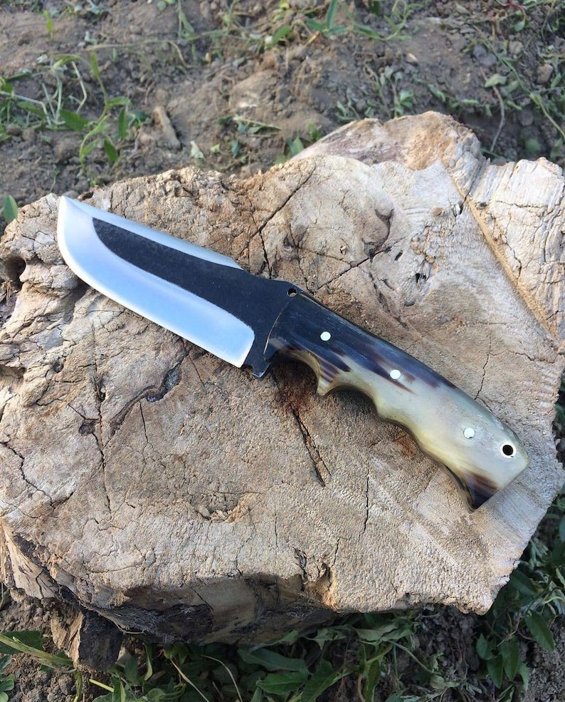 Handmade Bone Handle Hunting Knife With Sheath-bowie | Etsy