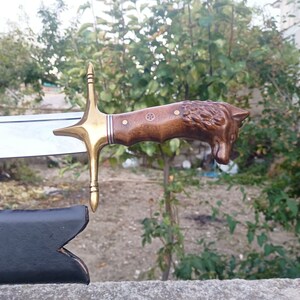Wolf Head Handle Sword and Scabbard Groomsmen Gifts Wedding Cake Sword ...
