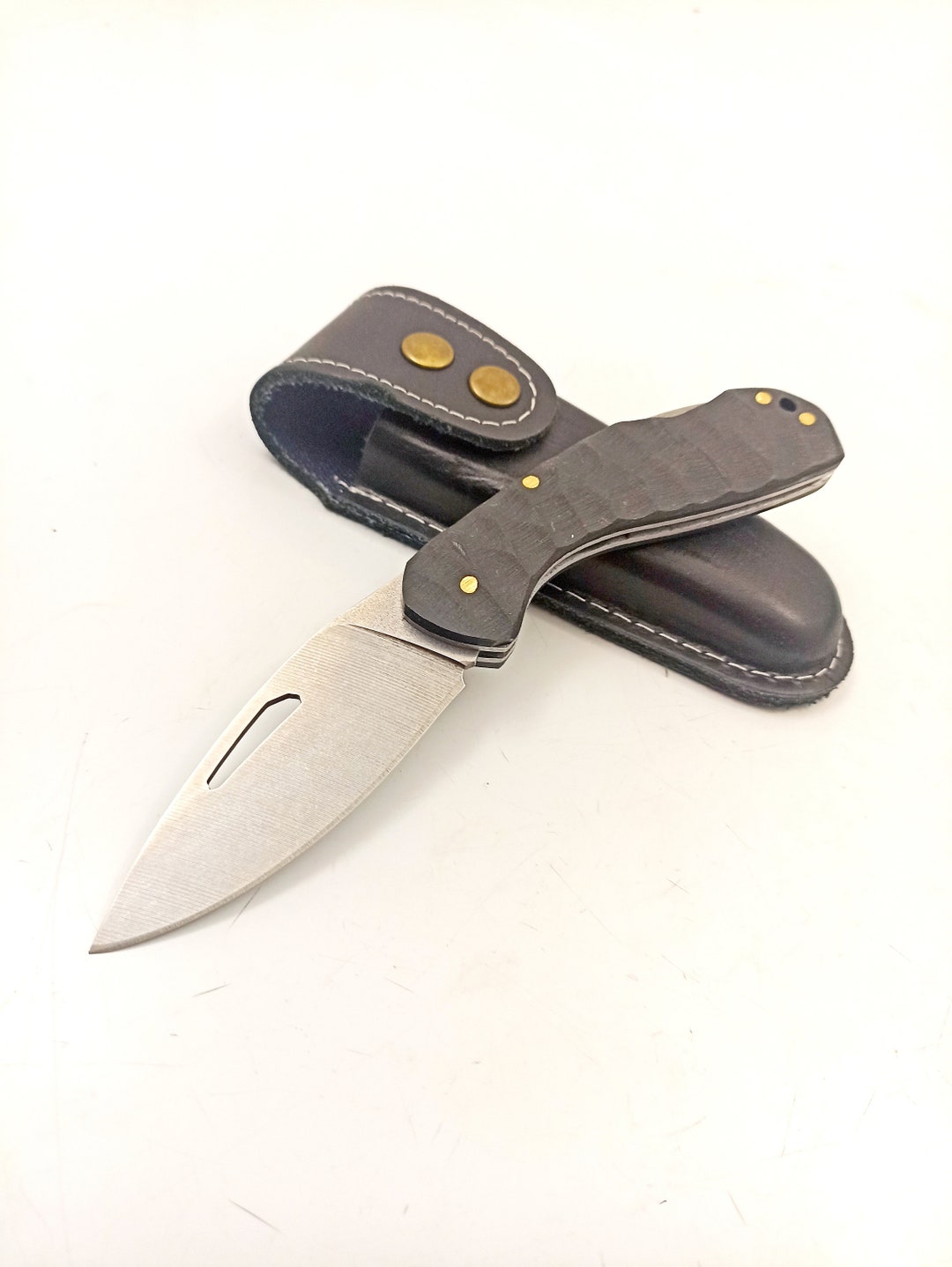 8.07" Compact Handle Pocket Knive Custom Engraved Folding Knive ...