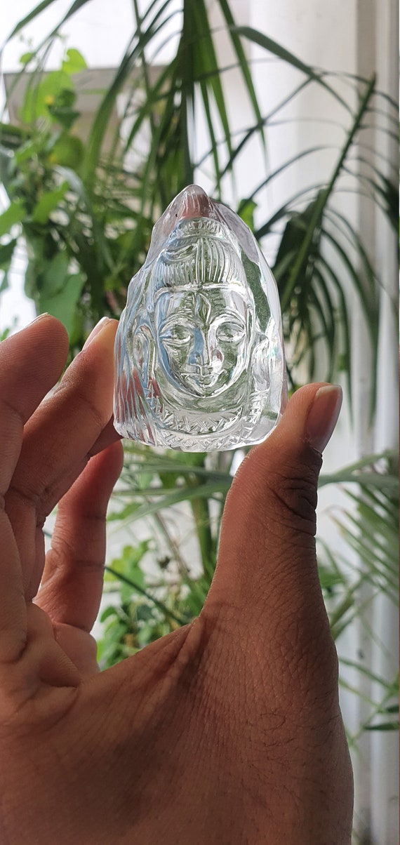 Clear Quartz Shiva head Crystal Quartz Shiva Sculpture Gemstone Carving ...