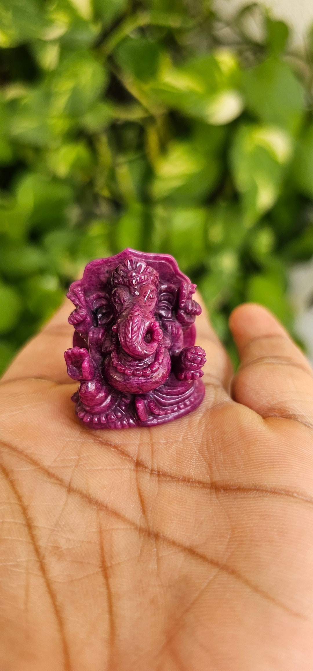 Natural Handmade Ruby Ganesha Statue Sculpture Precious Stone Art Deco ...