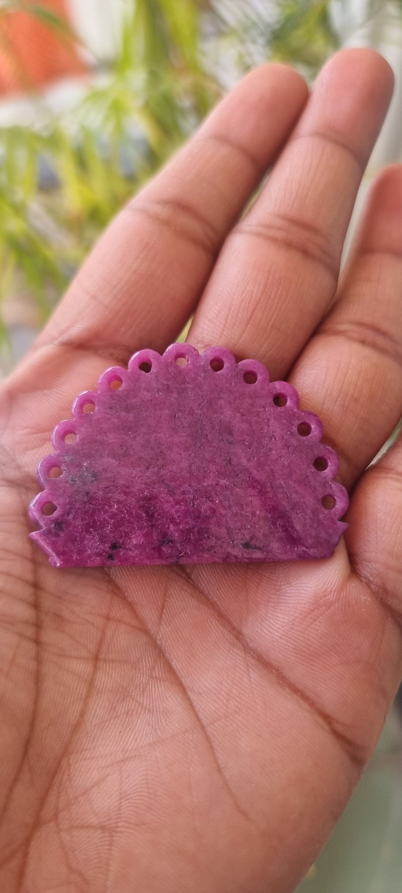 Natural Hand Carved Ruby Goddess Lakshmi Pendant Carving Crystal Art ...