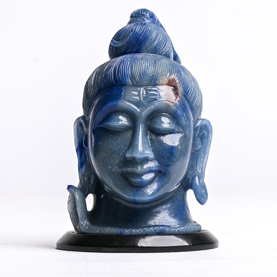 Blue Quartz Shiva Head Sculpture - Spiritual Home Decor - Etsy
