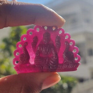 Natural Hand Carved Ruby Goddess Lakshmi Pendant Carving Crystal Art ...
