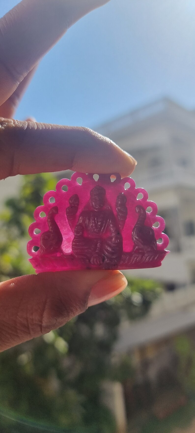 Natural Hand Carved Ruby Goddess Lakshmi Pendant Carving - Etsy