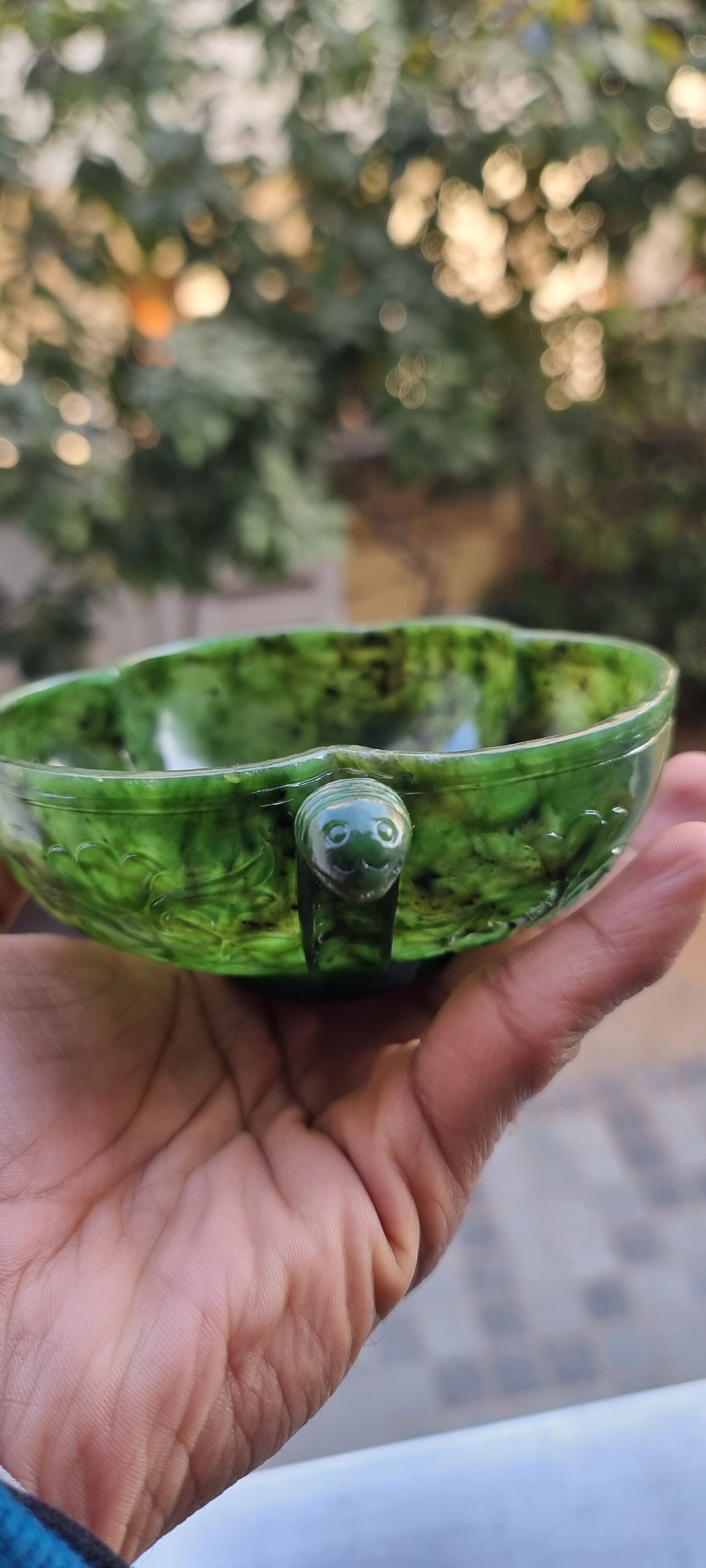 Natural Hand Carved Nephrite Jade Bowl Carving Crystal Art - Etsy