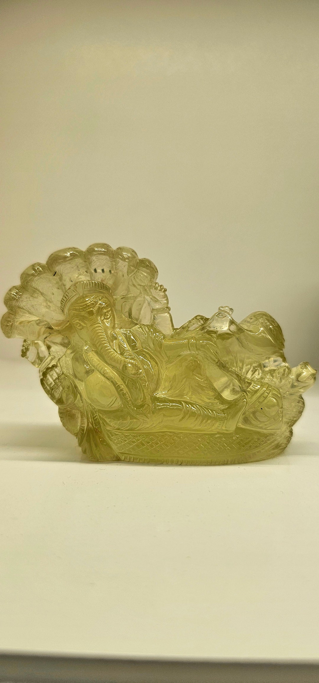 Natural Handmade Yellow Topaz Quartz Ganesha Statue Sculpture Gemstone ...