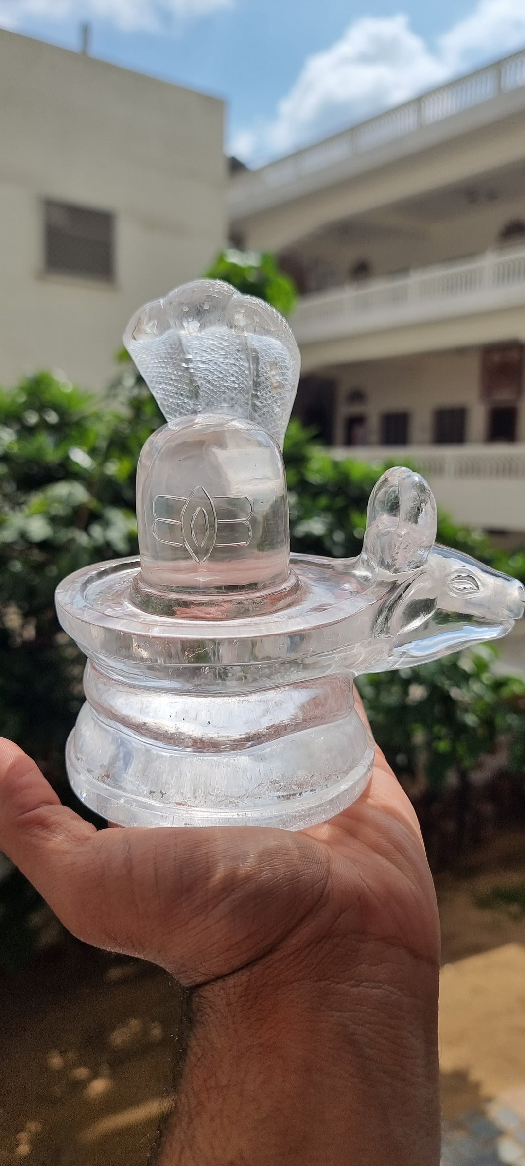 Natural Handmade Crystal Quartz Shivling Gemstone Carving Lord Shiva ...