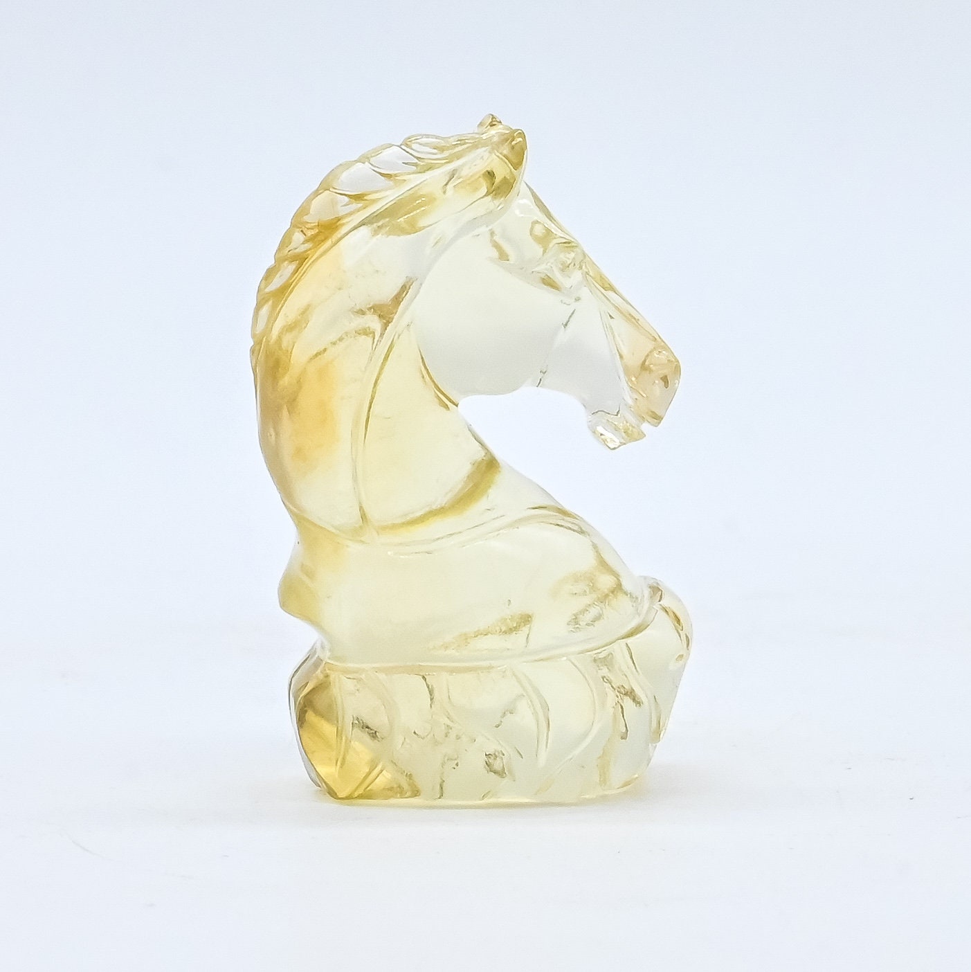 Natural Handmade Citrine Horse Bust Carving Crystal Art Deco Luxury ...