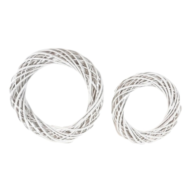 Grey White Woven Willow Wreath 16" 20", Rustic Decor, Natural Rattan ...