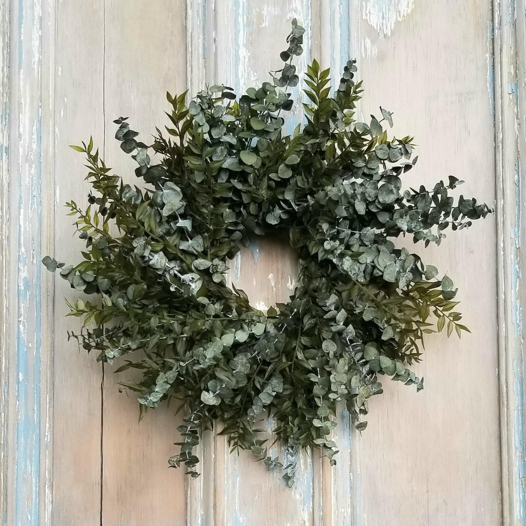 Preserved Eucalyptus Wreath, Eucalyptus and Ruscus Wreath, Preserved ...