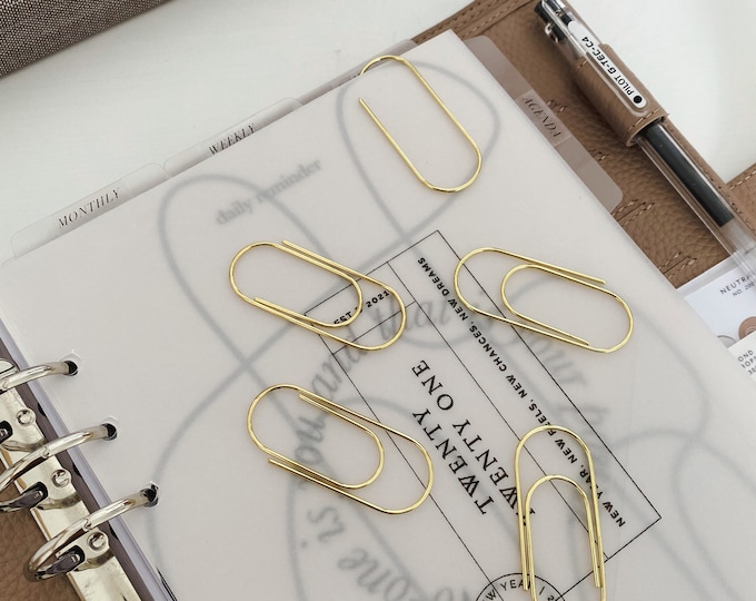 Extra Wide Jumbo Planner Paper Clips Large PAPERCLIP Black Rose Gold ...