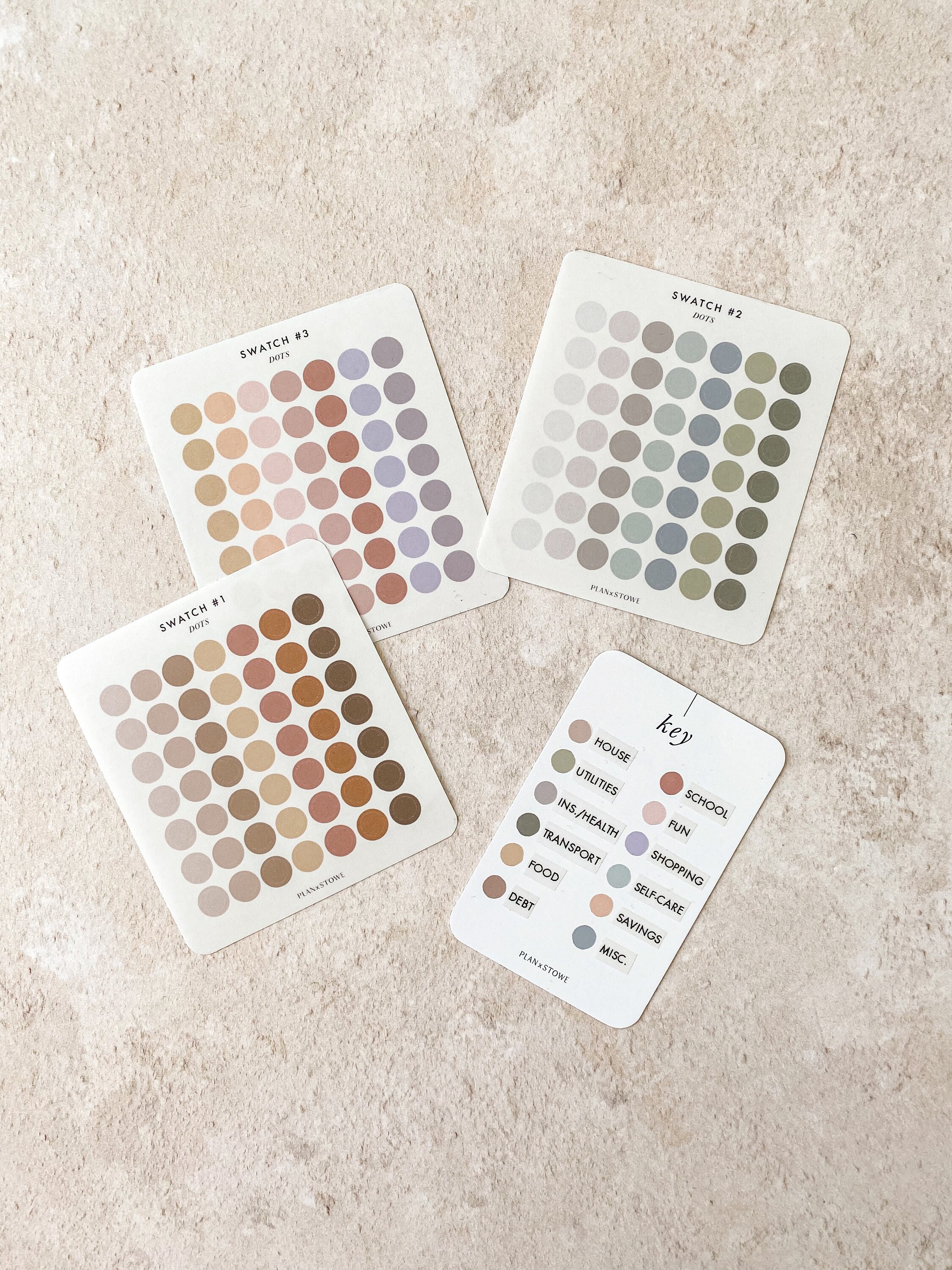 Transparent Stickers SWATCH DOTS Planner Stickers Dot - Etsy