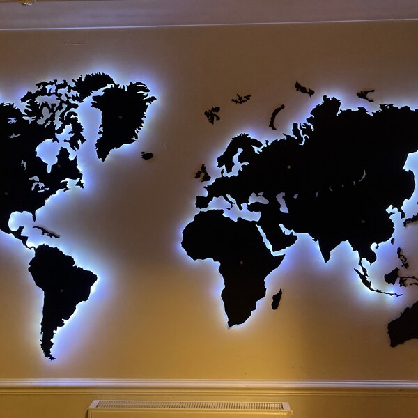 World Map Metal Wall Art - Etsy UK