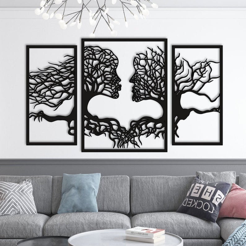 Romantic Tree Faces _ Laser cut steel | Etsy