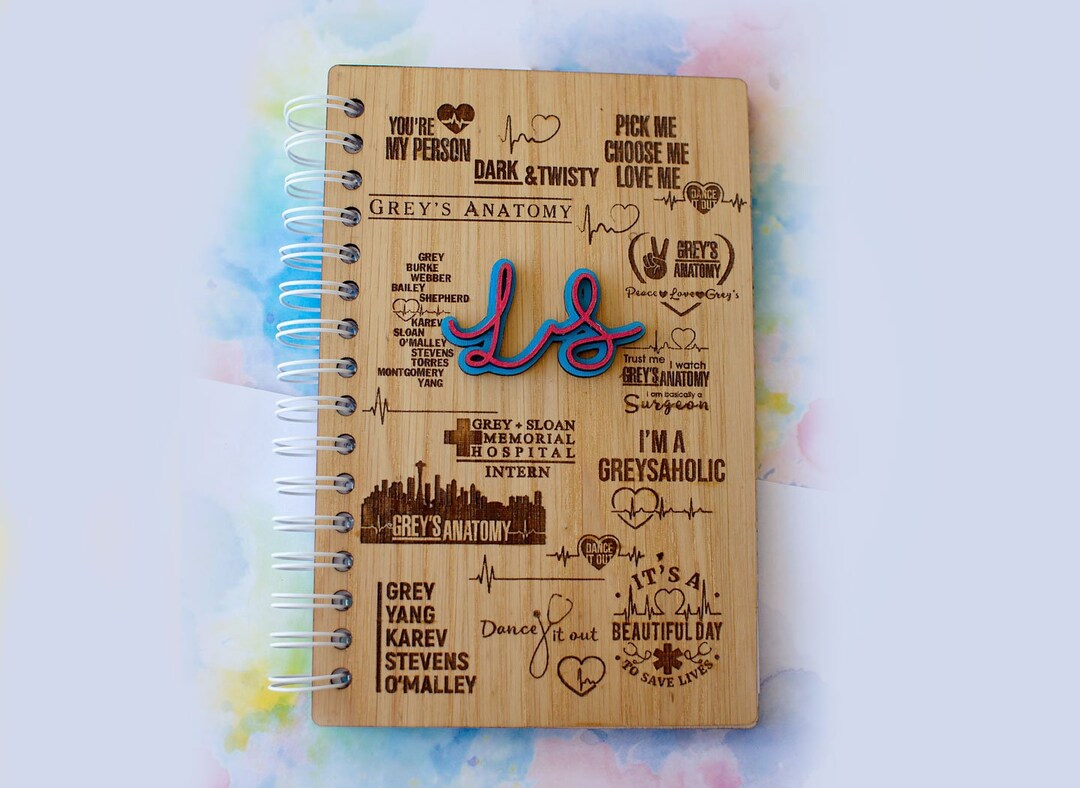 Grey's Anatomy Notebook Engraved Notebook Wooden Notebook. Reusable ...