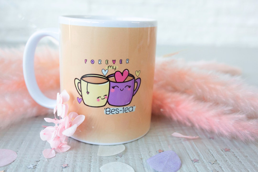 Hand Illustrated Mug, You’re My Bes-tea Coffee Mug | Best Friend Mug ...