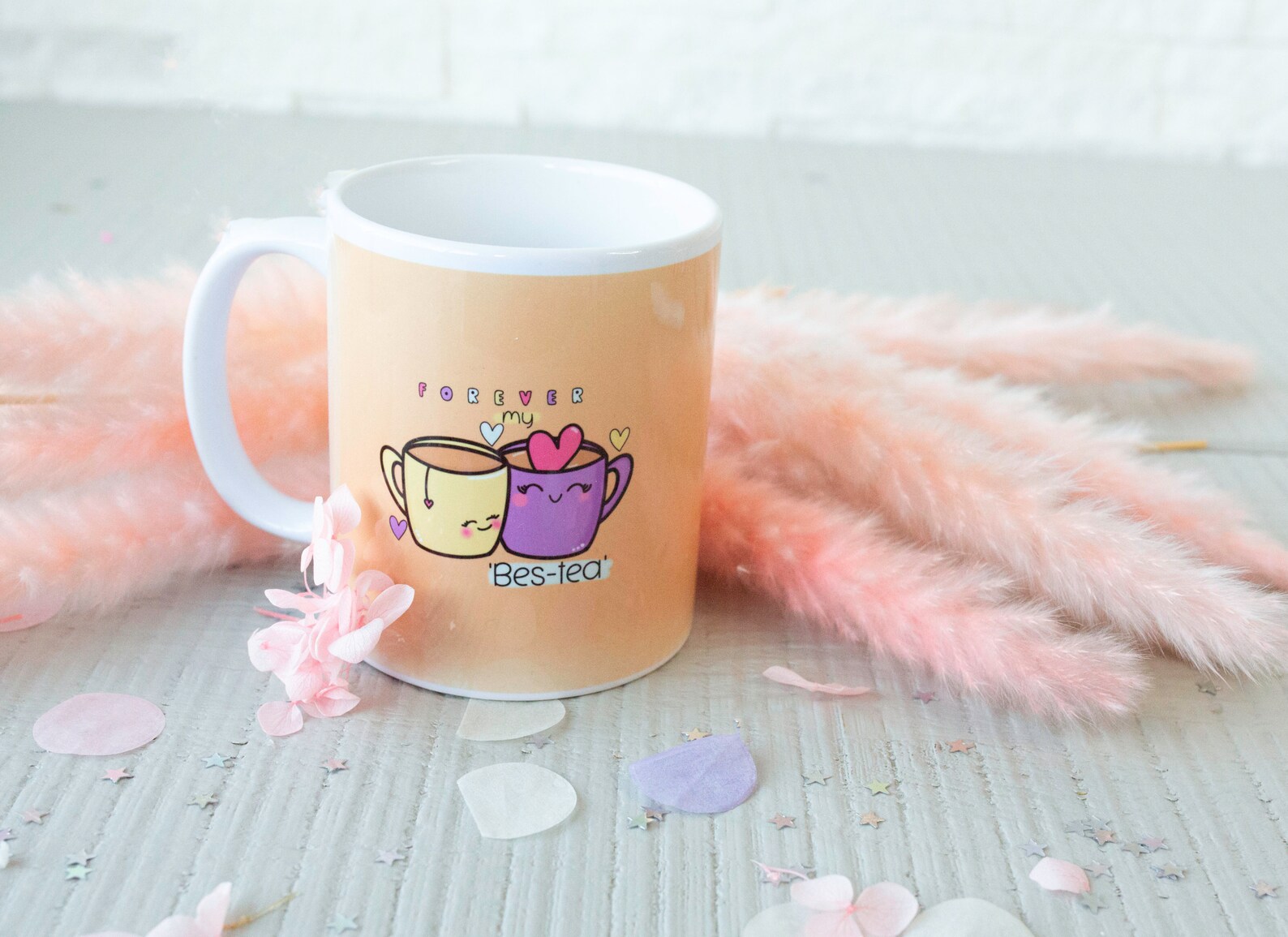 Hand Illustrated Mug Youre My Bes-tea Coffee Mug Best - Etsy